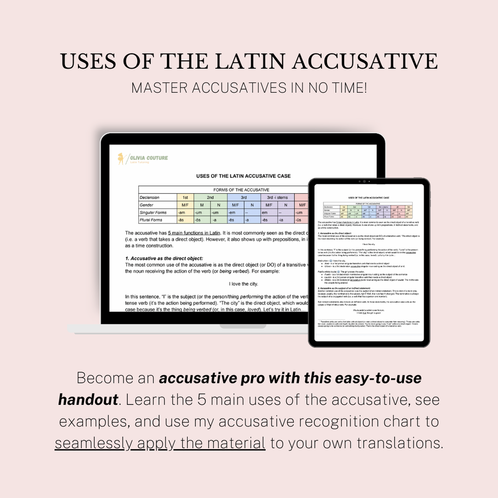 Uses of the Latin Accusative – Olivia's Learning Corner